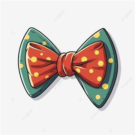 나비 넥타이 물방울 무늬 클립 아트의 만화 디자인 벡터 고립 된 만화 크리스마스 활 스티커 디자인 상표 Png 일러스트 및 벡터 에 대한 무료 다운로드 Pngtree