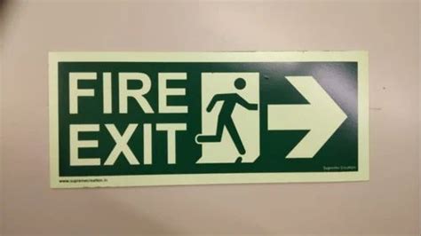 Rectangular Aluminium Exit Signage For Industrial Board Thickness 20 Mm At Rs 384 Piece In