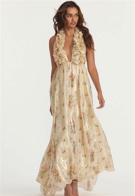 Loveshackfancy Antonie Maxi Halter Dress