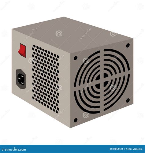 Power Supply Unit Icon In Cartoon Style Isolated On White Background Personal Computer