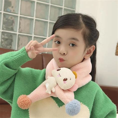 Badu Bg Анимационен пингвин с плодове Шал за момичета Мек плюшен удебелен топли зимни шалове за