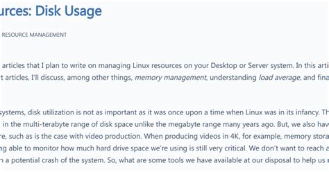 managing linux resources disk usage