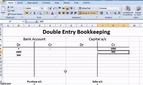Double Entry Bookkeeping Excel Template Accounting Cycle Spreadsheet