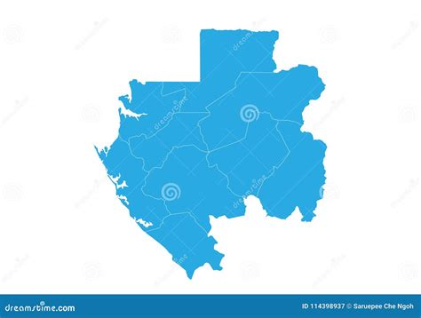 Map Of Gabon High Detailed Vector Map Gabon Stock Vector