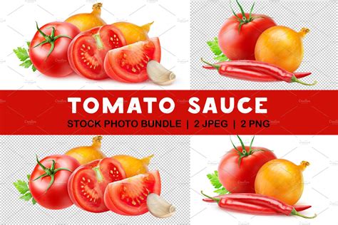 Tomato Sauce Ingredients Graphic Objects ~ Creative Market