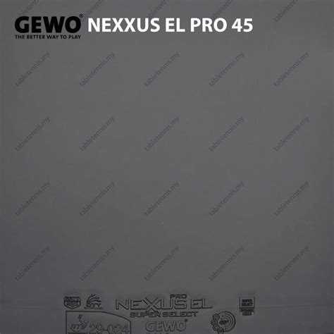 Gewo Rubber Nexxus EL Pro 45 Super Select Spin Elastic Table Tennis ...