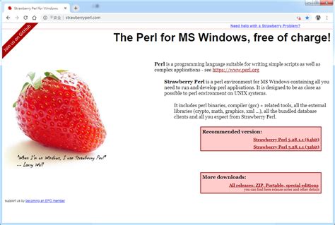 Strawberry Perl For Windows 安裝教學 Jkw 的祕密基地