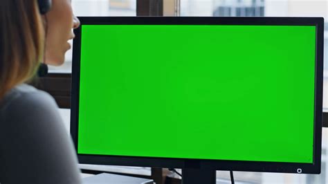 Call Operator Using Chromakey Computer Stock Footage Sbv 347699379