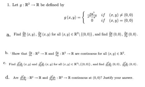 Solved 1 Let G R2R Be Defined By G X Y X2 Y2xy30 If If Chegg Com