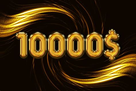 Special Price 10000 Dollar Number Gold Balloons 3d Render