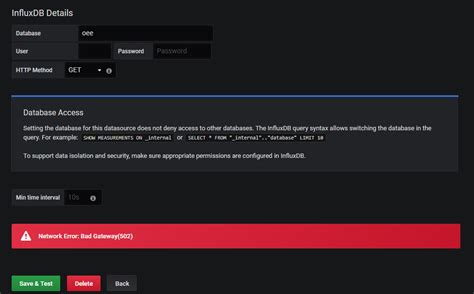 Problem Setting Up Influxdb Influxdb Grafana Labs Community Forums
