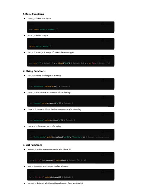 Python Functions Pdf