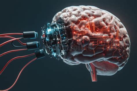 Technological Brain With Circuits Symbolizing Advanced Ai Integration And Neural Connections