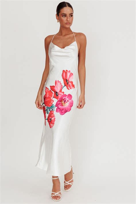 Shop The Seren Backless Cowl Neck Maxi Dress White