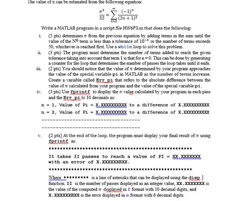 Solved The value of π can be estimated from the following Chegg