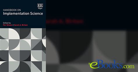 Handbook On Implementation Science By Per Nilsen Ebook