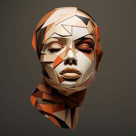 Premium Ai Image Woman Head Created Of Geometric Forms