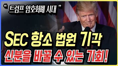 Sec 항소 법원 기각 가능성 신분을 바꿀 수 있는 기회~ 리플 Xrp 비트코인 Youtube