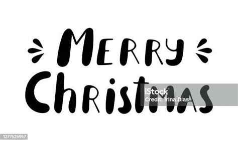 손으로 그린 문구 메리 크리스마스 새해 초대 포스터 배너 카드에 대한 필기 검은 글자 겨울 휴일에 대한 서예 흰색 배경에 격리된 스톡 벡터 그림 0명에 대한 스톡 벡터 아트