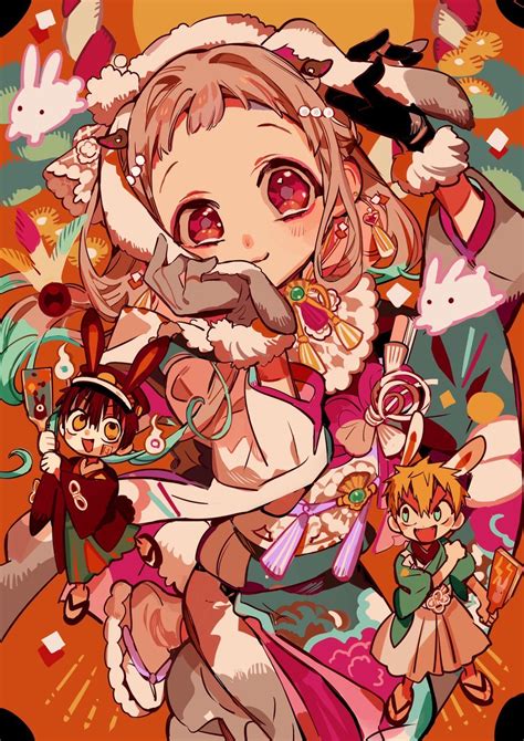 Hanako Yashiro Nene And Minamoto Kou Jibaku Shounen Hanako Kun Drawn By Hanoyuta Danbooru