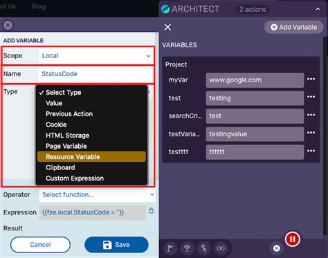 resource variables functionize