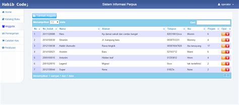 Aplikasi Perpustakaan Menggunakan Php Ajax Codehabib