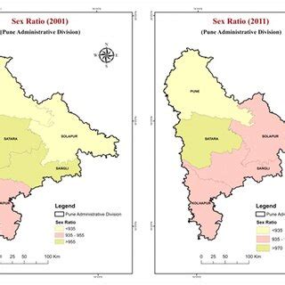 Spatial Distribution Of Sex Ratio 2001 2011 Download Scientific Diagram