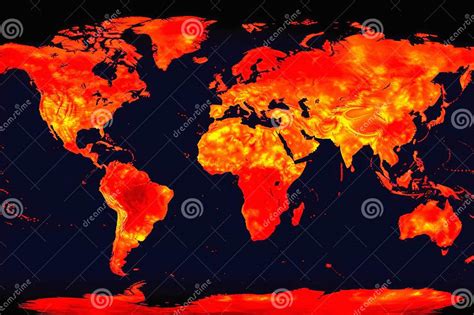 Heat Map Of The World As An Illustration For Rising Temperatures