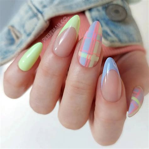 Spring Plaid Pixie Nail Co Spring Plaid Pixie Nail Co