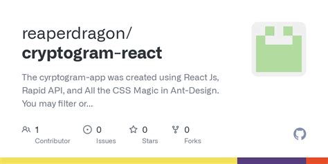 Github Reaperdragoncryptogram React The Cyrptogram App Was Created Using React Js Rapid Api