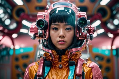 Premium Photo Photo Futuristic Robot Girl In Space