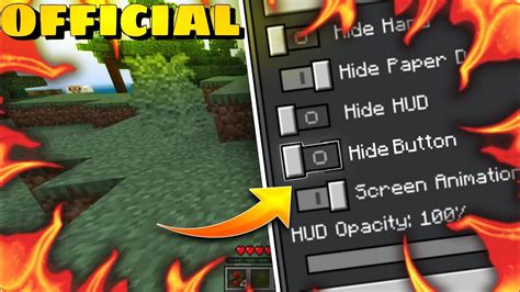 OFFICIAL BUTTONS HIDE In MINECRAFT PE YouTube