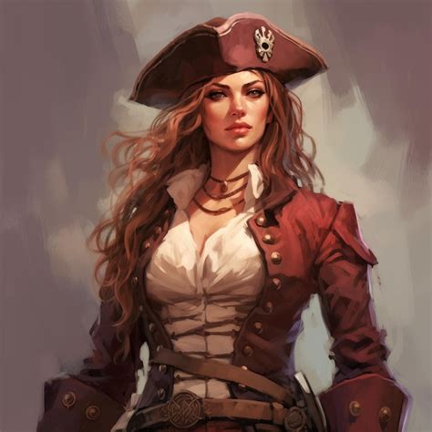 Premium Photo Captain Of The Enchanted Seas A Beautiful Female Pirate