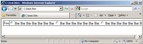 Html Elements With Nowrap In Table Row Prevents Entire Row From