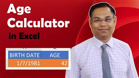 Age Calculator In Microsoft Excel Youtube