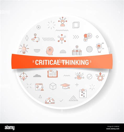Critical Thinking Concept With Icon Concept With Round Or Circle Shape For Badge Vector