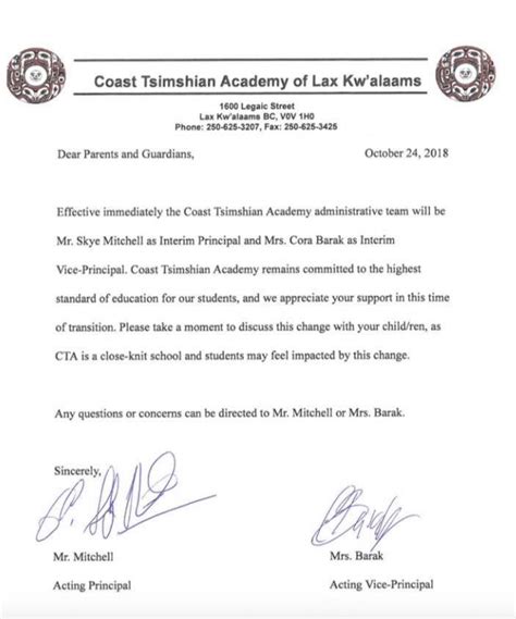 North Coast Review Coast Tsimshian Academy Terminates Principal Seeks Legal Counsel Following