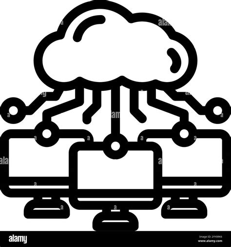 Cloud Infrastructure Data Center Line Icon Vector Illustration Stock Vector Image And Art Alamy