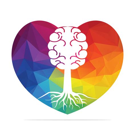 Love Brain Tree Roots Concept Design Tree Growing In The Shape Of A Human Brain And Heart