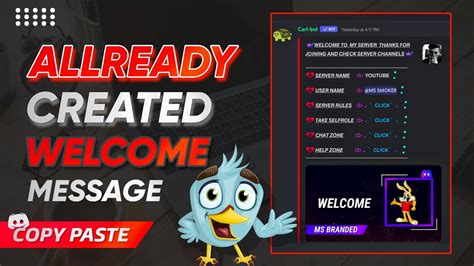 How To Make A Welcome Message On Discord Only Copy Paste 🔥 Youtube