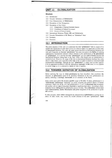 IGNOU GLOBALIZATION Notes On Globalization And International Relations Studocu