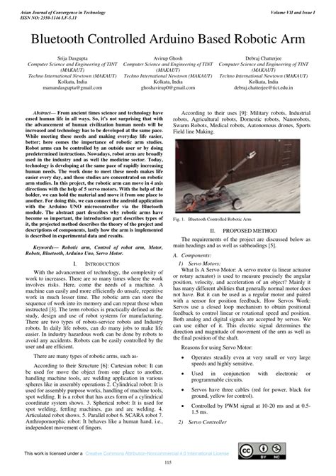 Pdf Bluetooth Controlled Arduino Based Robotic Arm