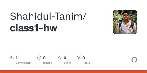 GitHub Shahidul Tanim Class1 Hw
