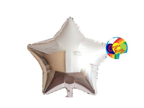 Balão Metalizado Estrela Prata 45cm Atacado Elo7