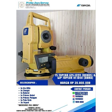 Jual Total Station Topcon Gts 102n Bekasauto Level Topcon At B4a