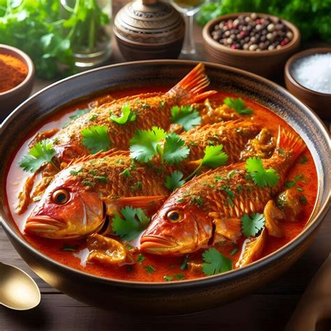 Delicious Red Snapper Curry Premium Ai Generated Image