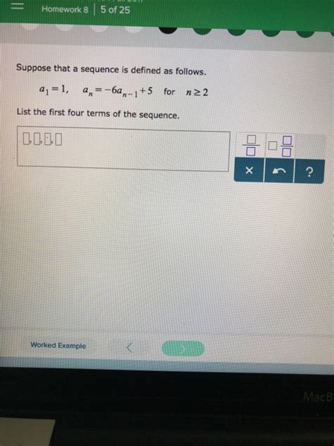 Solved Homework 8150125 Suppose That A Sequence Is Defined