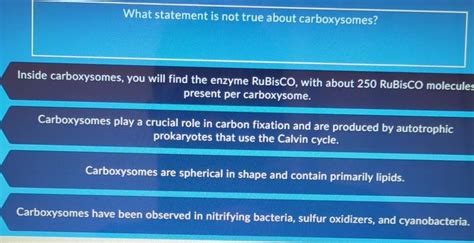 Solved What Statement Is Not True About Carboxysomesinside