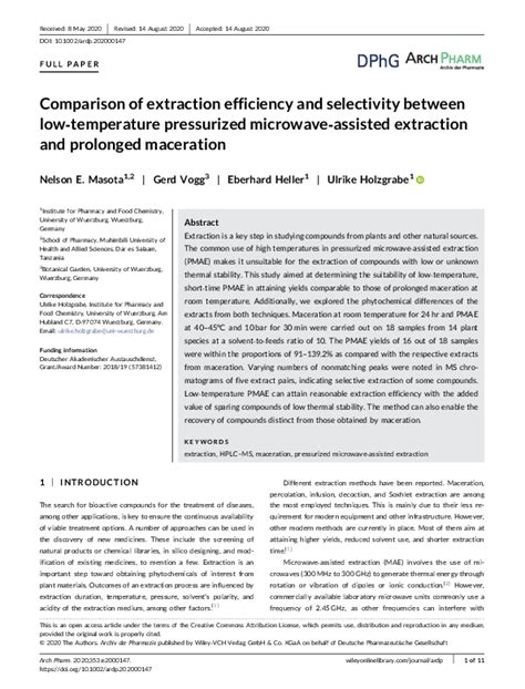 Pdf Comparison Of Extraction Efficiency And Selectivity Between Low