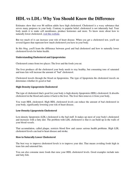 PPT HDL Vs LDL Why You Should Know The Difference PowerPoint Presentation ID